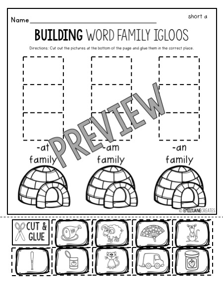 Emily Jane Creates: JANUARY NO PREP KINDERGARTEN PACKET-OVER 100 PAGES!