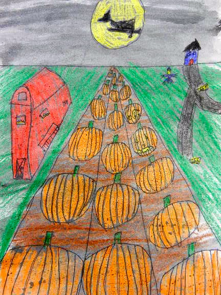 The Modern Art Smock: One-Point Perspective Barn and Pumpkin Patches
