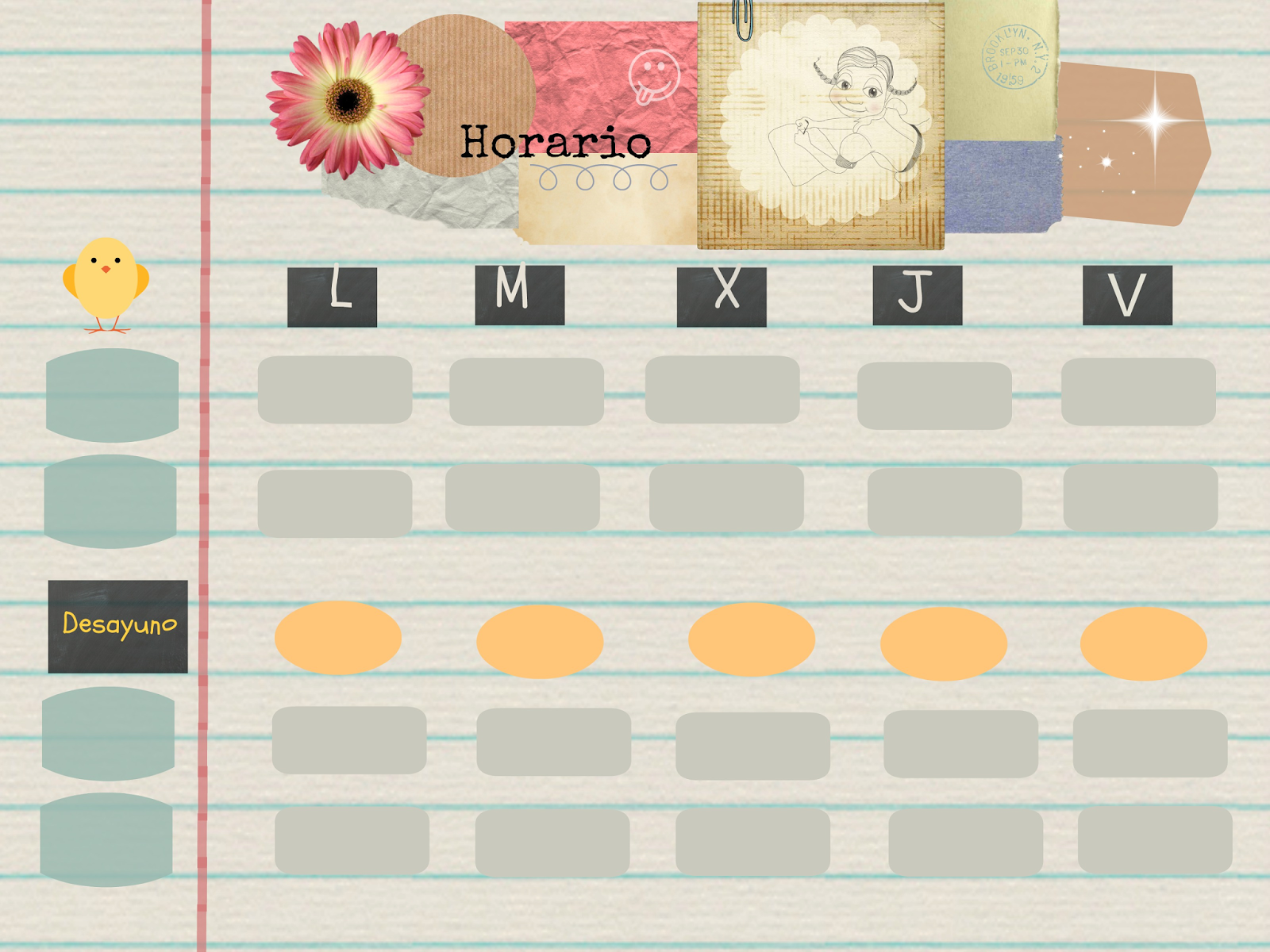 smama: Horario escolar imprimible