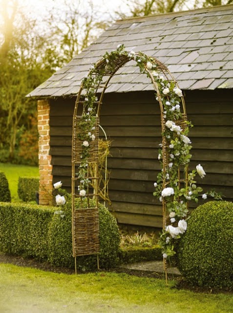 Content in a Cottage: Wattle Arched Rose Arbor