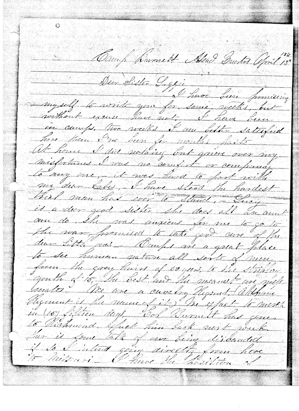 @Three Family Trees: A soldier's only Civil War letter