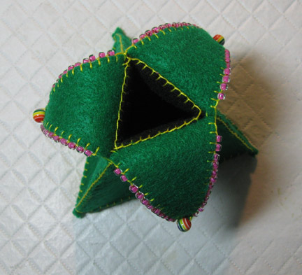 Beaded felt pyramid...an experimental piece