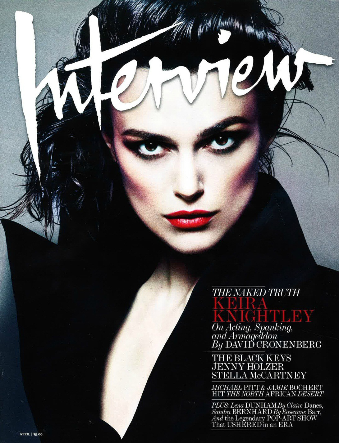 Keira Knightley on the cover of INTERVIEW magazine April 2012 issue