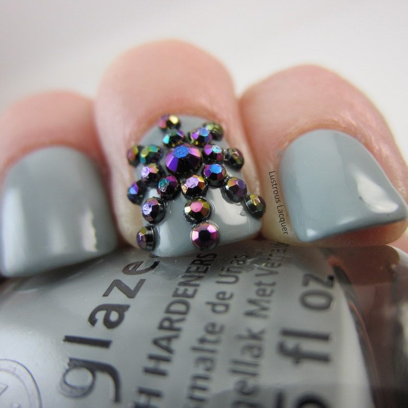Born Pretty Store - Black Iridescent Rhinestones - Lustrous Lacquer