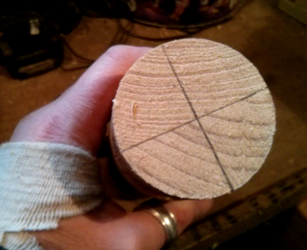 The Shed And Beyond: Handmade row marker (with a lathe)