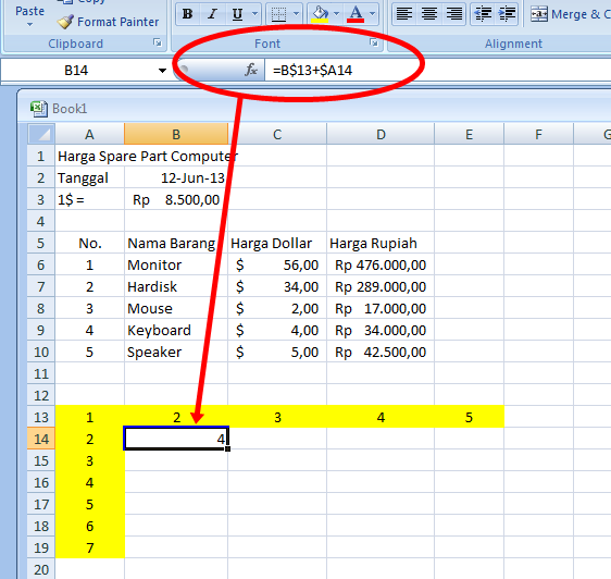 ABSOLUTE DAN FORMULA MICROSOFT EXCEL