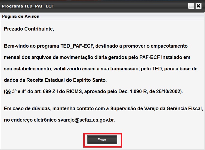 Suporte LF Sistemas: Gerar arquivo TED PAF ECF
