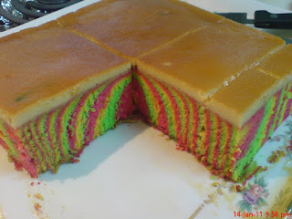 RESEPI | Kek Karamel Pelangi | CoratCoretCeriteraCikAfi