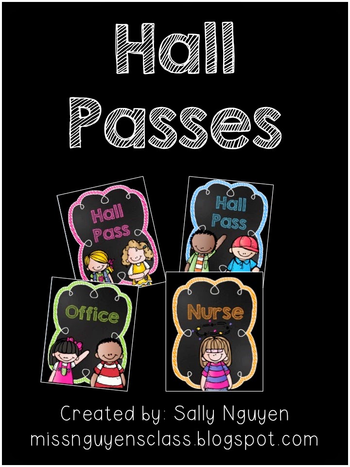 Miss Nguyen's Class: Hall Passes Freebie