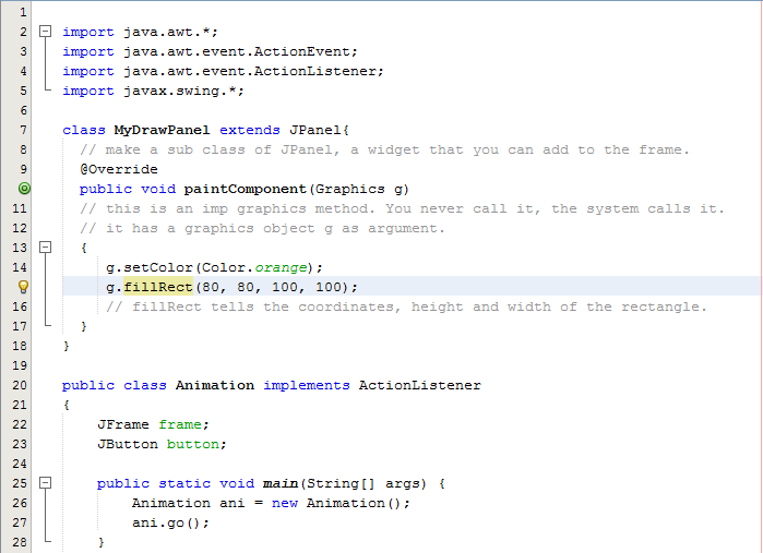 CODE LOCKED: Graphics using Swing Package