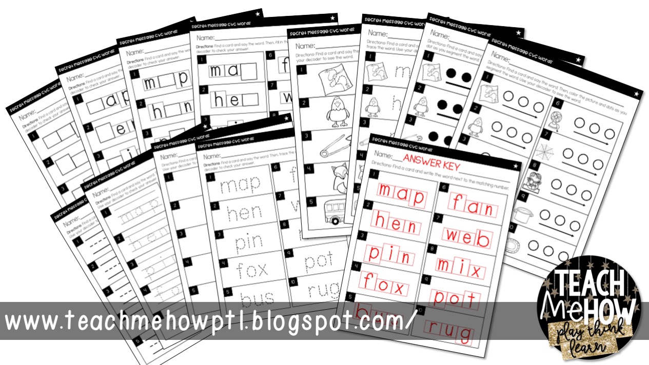 Literacy Center: Secret Message CVC Words - Teach Me How