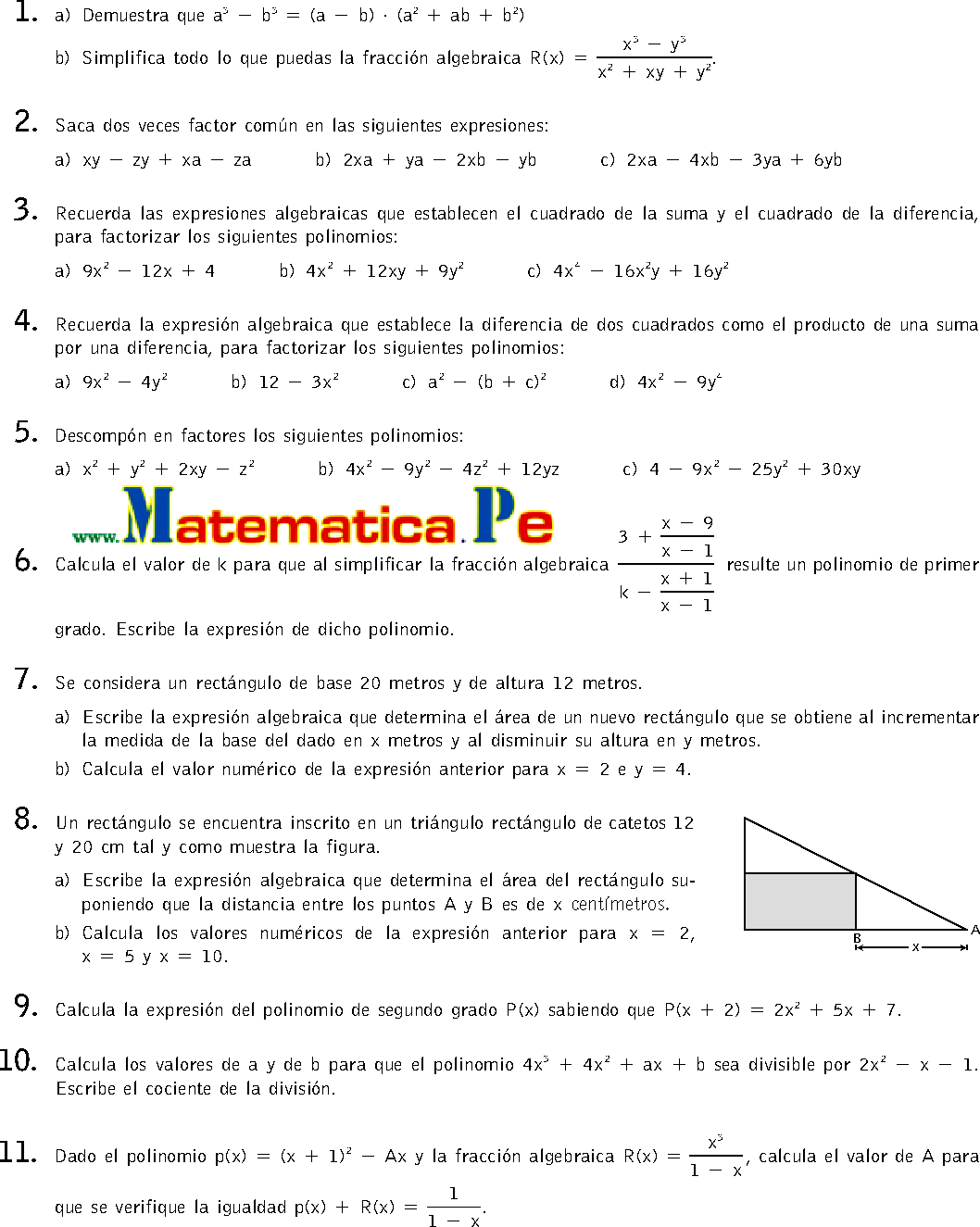 EXPRESIONES ALGEBRAICAS EJERCICIOS RESUELTOS MATEMATICAS 1 BACHILLERATO
