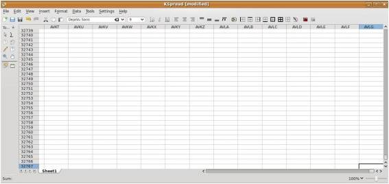 Kspread de Koffice : Kspread de Koffice