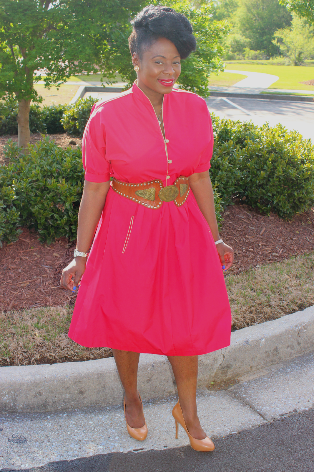 JustJewels4U: Vintage and Thrift: Pink Retro Vintage Dress