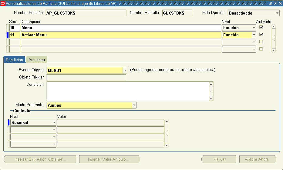 Compartiendo Tips de Oracle: Agregar un menu desde Forms Personalization