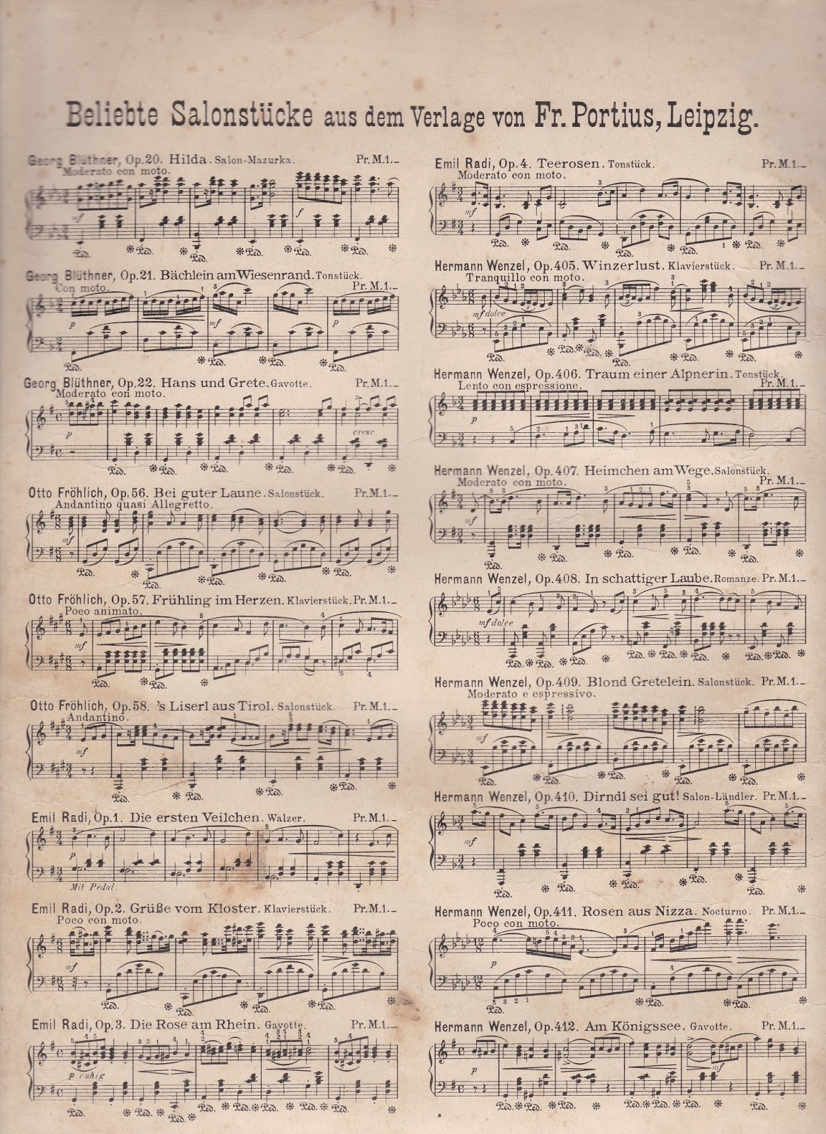 Windmühle21: Vintage Graphics: Alte Notenblätter 1