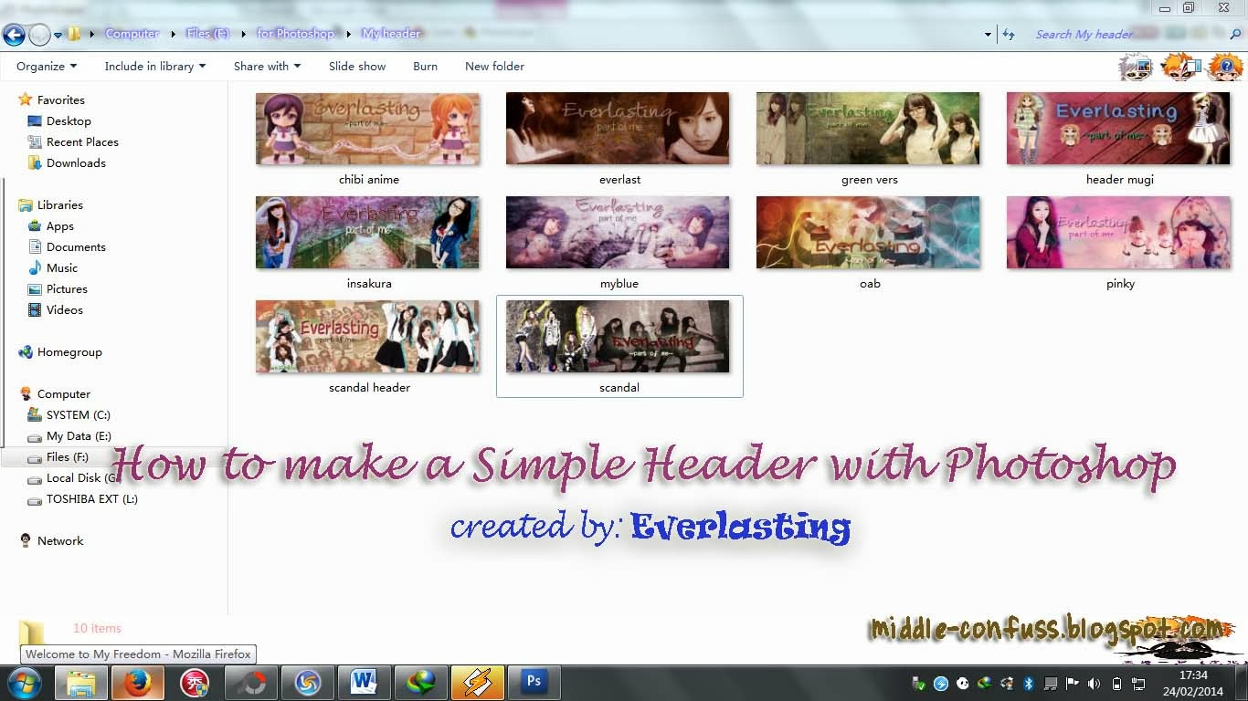 [Tutorial] Cara membuat header blog dengan Photoshop - ♥Everlasting♥