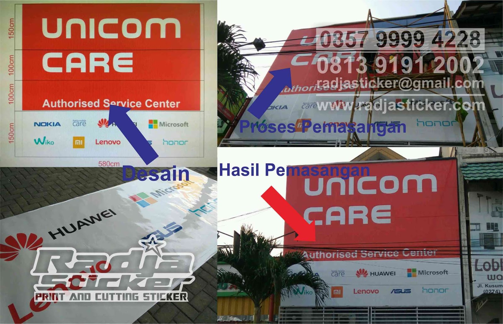Stiker Papan Nama Kantor Unicom Jogja | Stiker Papan Nama | Tempat Pasang Stiker Papan Nama ...