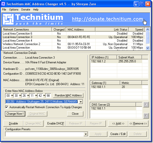 Mengganti Mac Address dengan Mac Address Changer (TMAC) - TKJ Cyber ...