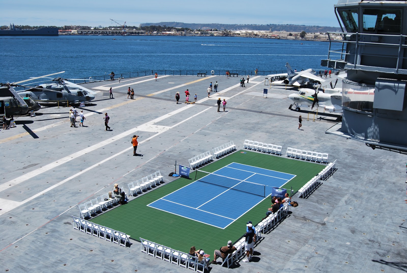 Tennis Court on the USS Midway Aircraft Carrier