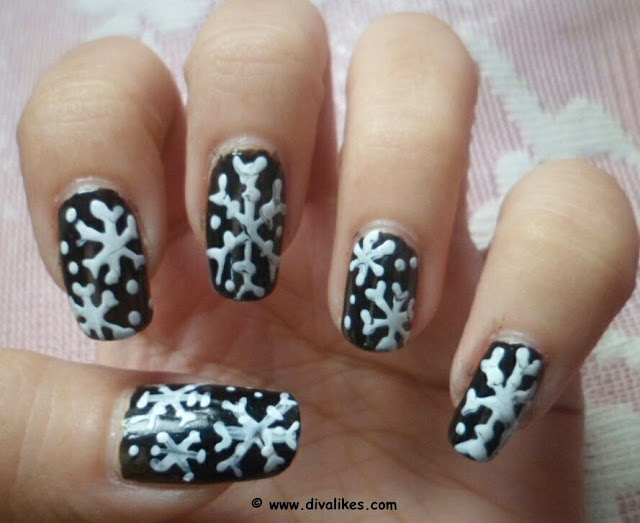 Snowflake Nail Art Tutorial | Diva Likes