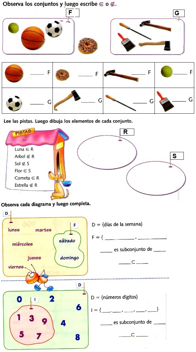 Matemáticas Tercero: Actividad 2. Relación de Pertenencia y de Contenencia