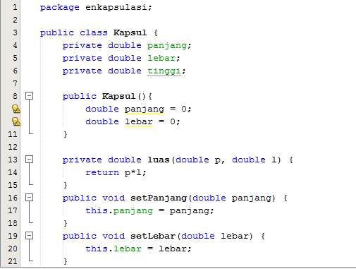 Program Enkapsulasi Dalam Java Netbeans