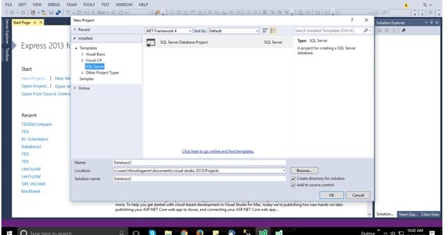 Thirulingam N: Schema & Data Comparison of Two Databases with Visual Studio