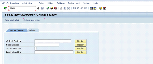 SAP Basis: SPAD Output Device Configuration