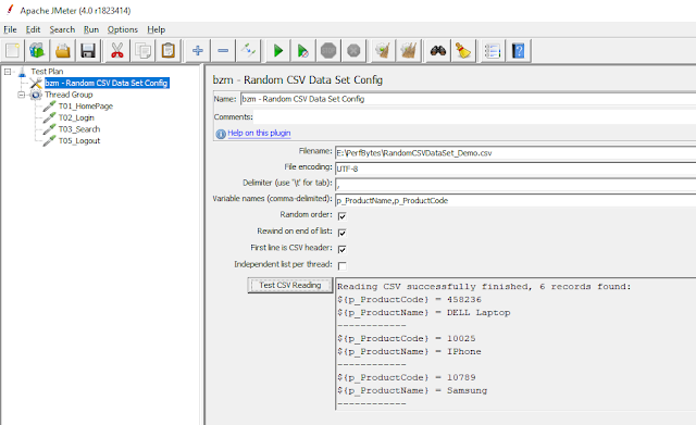 Read Data From A Csv File In Random Order Apache Jmeter