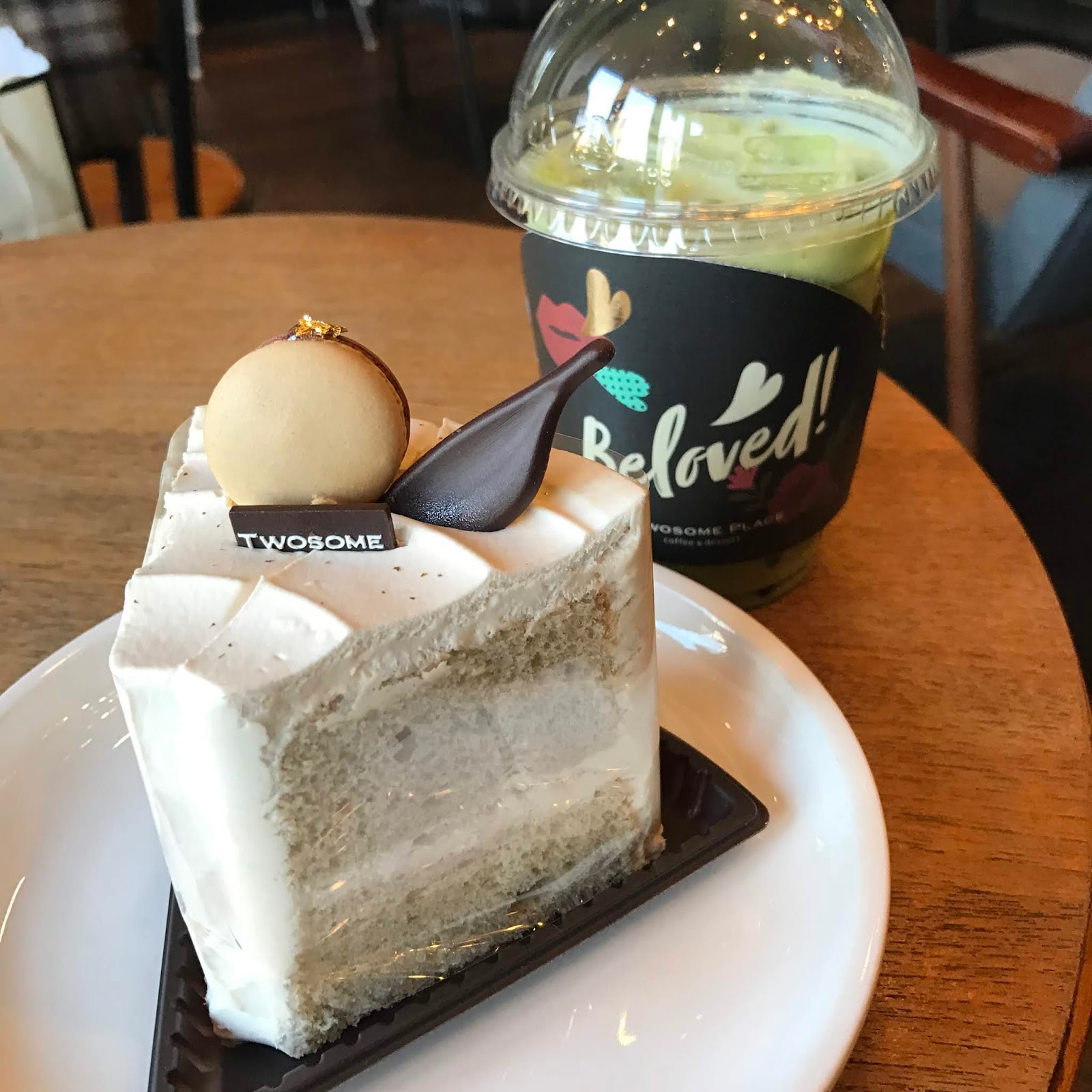 [Seoul - Sadang] Twosome Place - Earl Grey Chiffon Cake and Green Tea Latte