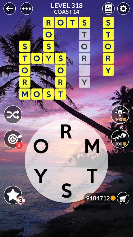 Wordscapes Level 318 Answers ~ Doors Geek