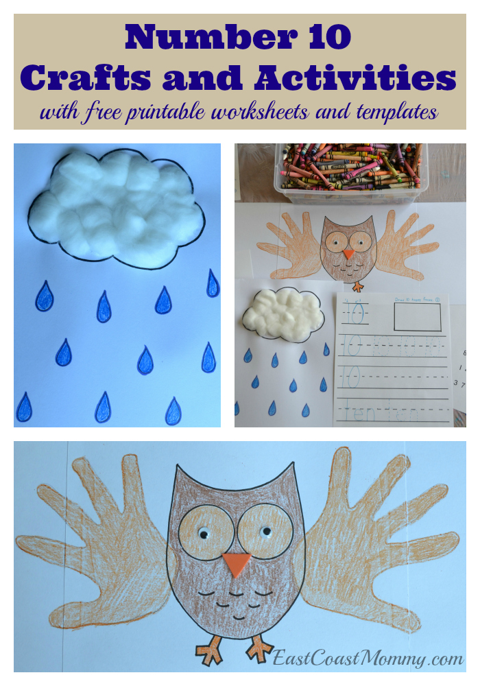 East Coast Mommy: Number Crafts {Number TEN}... "Whoooo" wants to learn ...