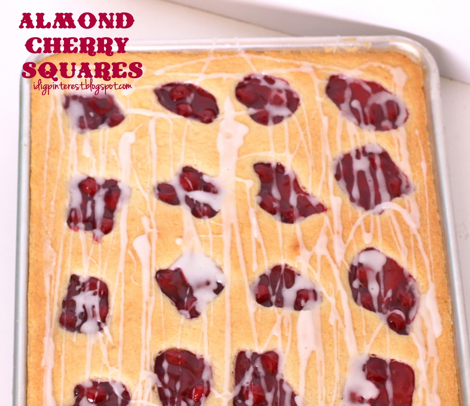 Almond Cherry Squares - I Dig Pinterest