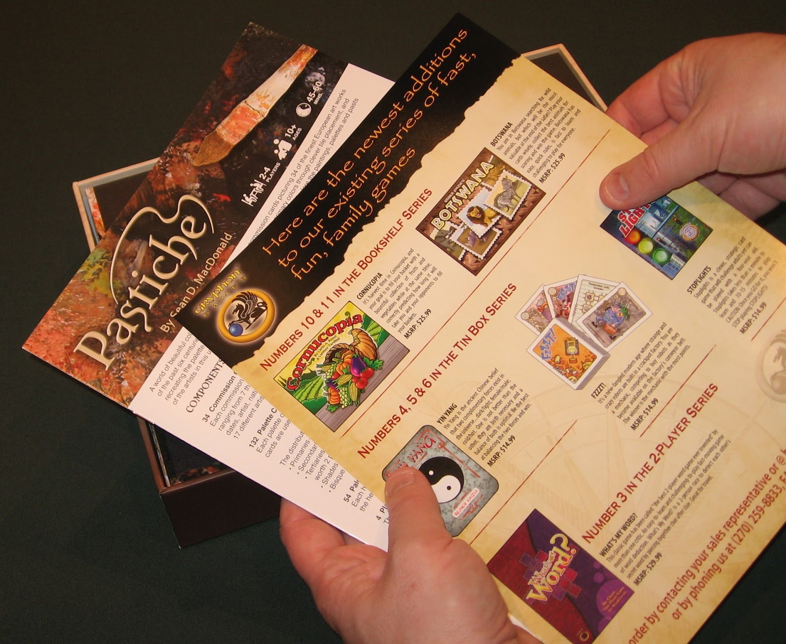 Matt's Board Game Back Room: HOT BOX - "Pastiche" by Sean D. MacDonald ...