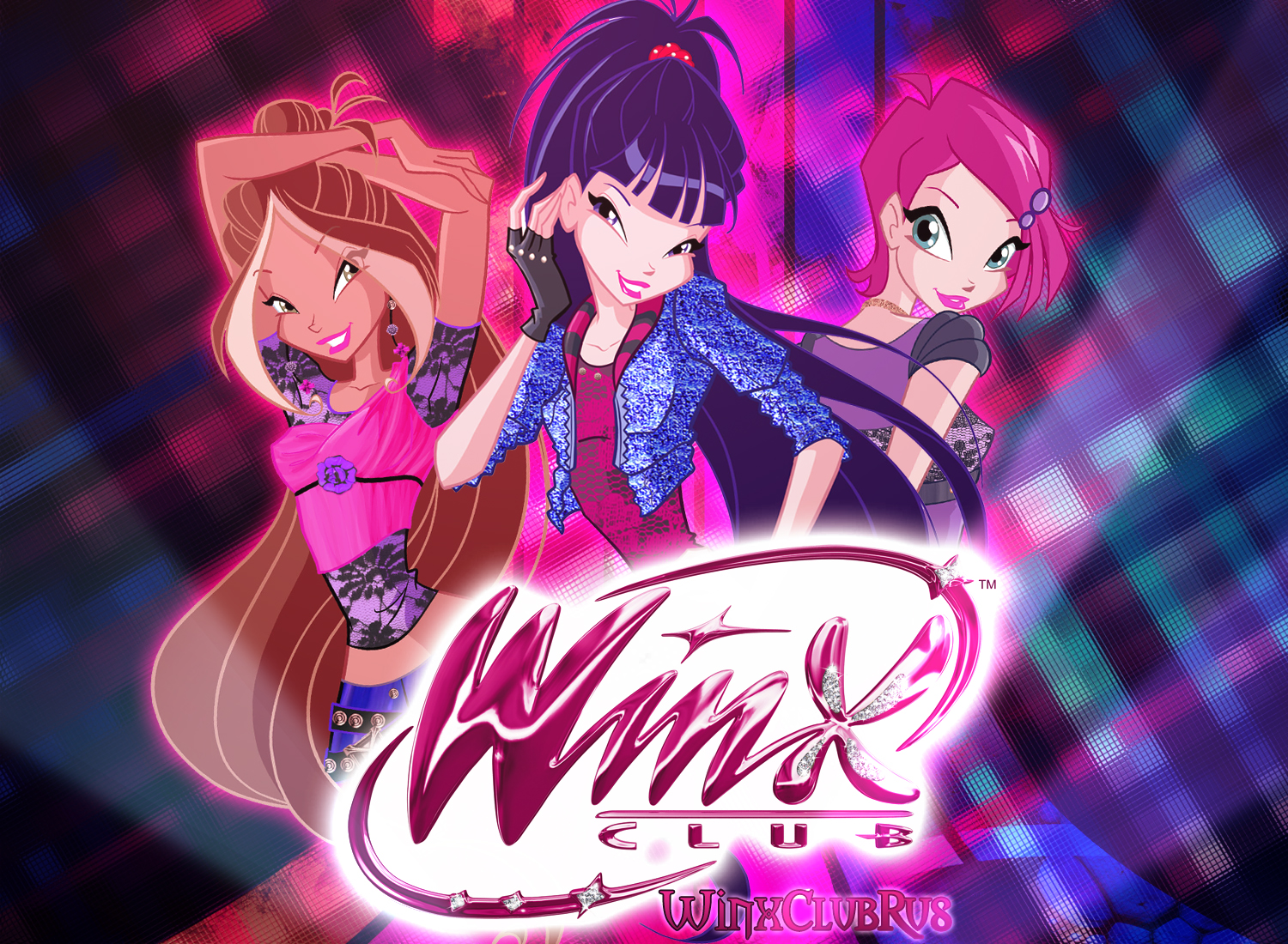 Fondo de pantalla Flora, Musa y Tecna Rock Band - Winx Club All