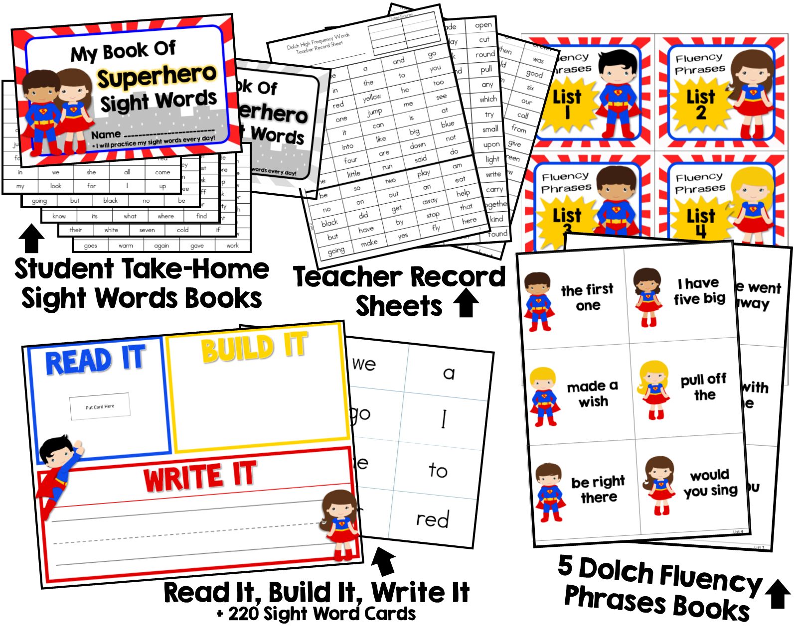 MORE Superheroes!!! Just added a 130 Page Kit of Sight Word Games ...