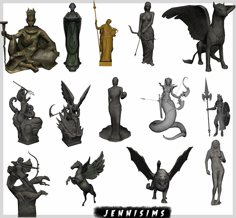 Downloads sims 4: Trinket Statues (14Items) | JenniSims