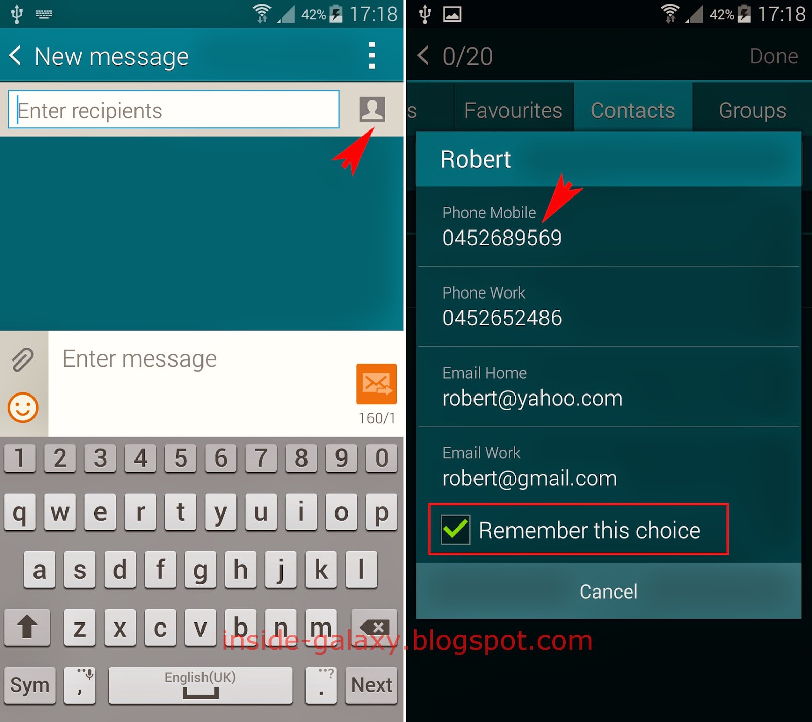 Inside Galaxy: Samsung Galaxy S5: How to Mark Contact's Default ...