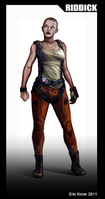 1doodle a day: Riddick Female Version in progress