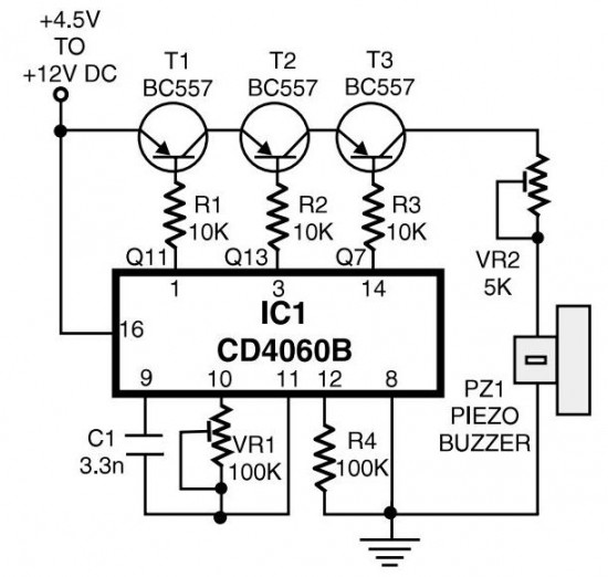 Phone ringtone generator circuit Design - Simple Schematic Collection