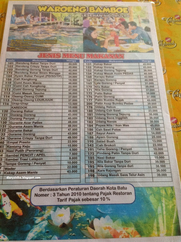 Waroeng Bamboe Lesehan Sidomulyo, Batu-Malang - Food, Travel and ...