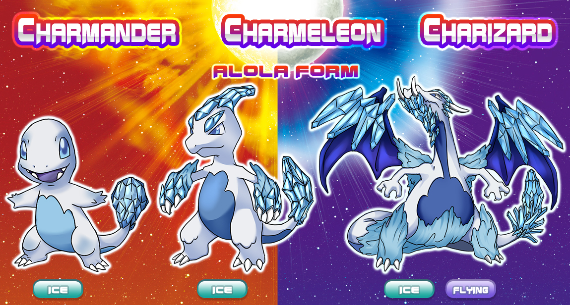Desenhos do Réu: Alola Form de Charmander, Charmeleon e Charizard!