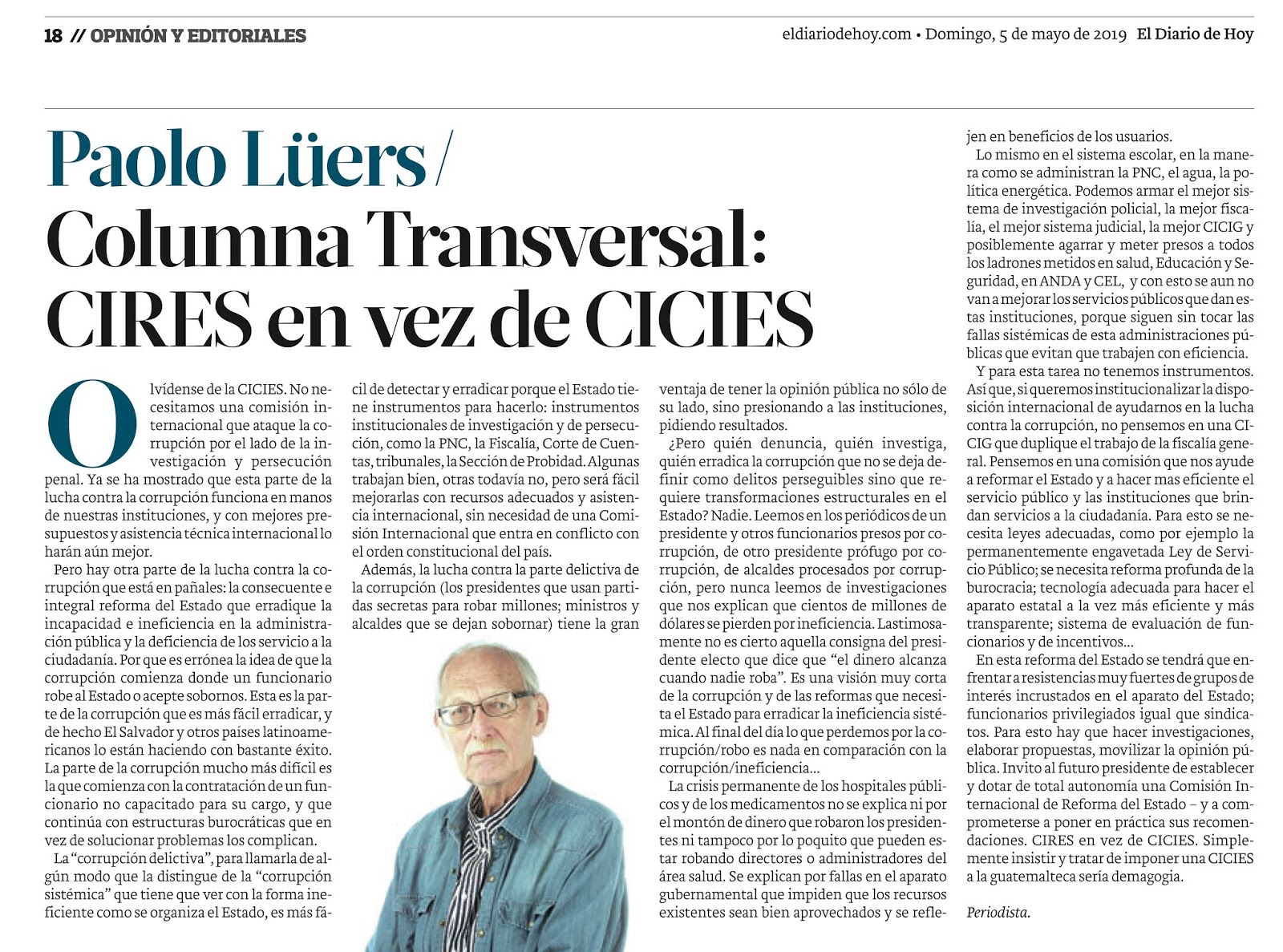 siguiente página: CIRES en vez de CICIES. Columna Transversal