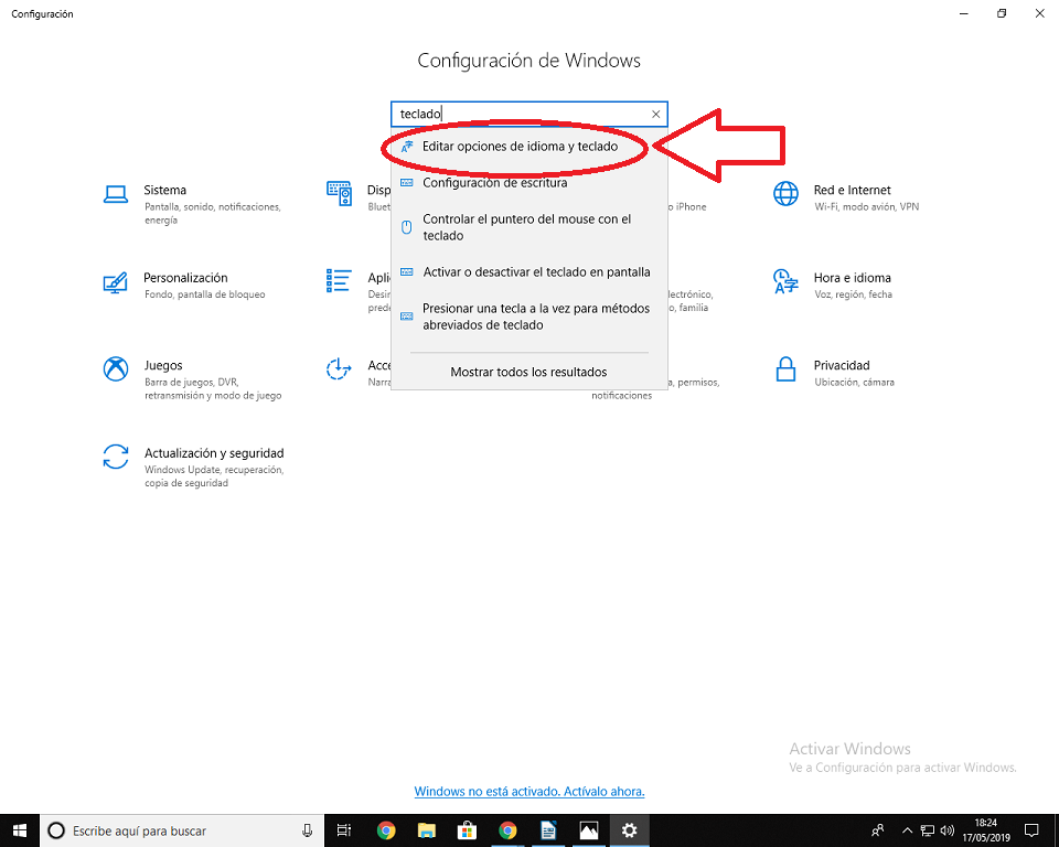 ¿Cómo se cambia el idioma del teclado?