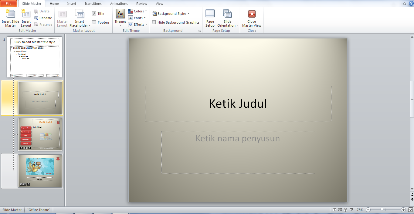 Membuat Tampilan Microsoft Power Point dengan Menggunakan Slide Master ...