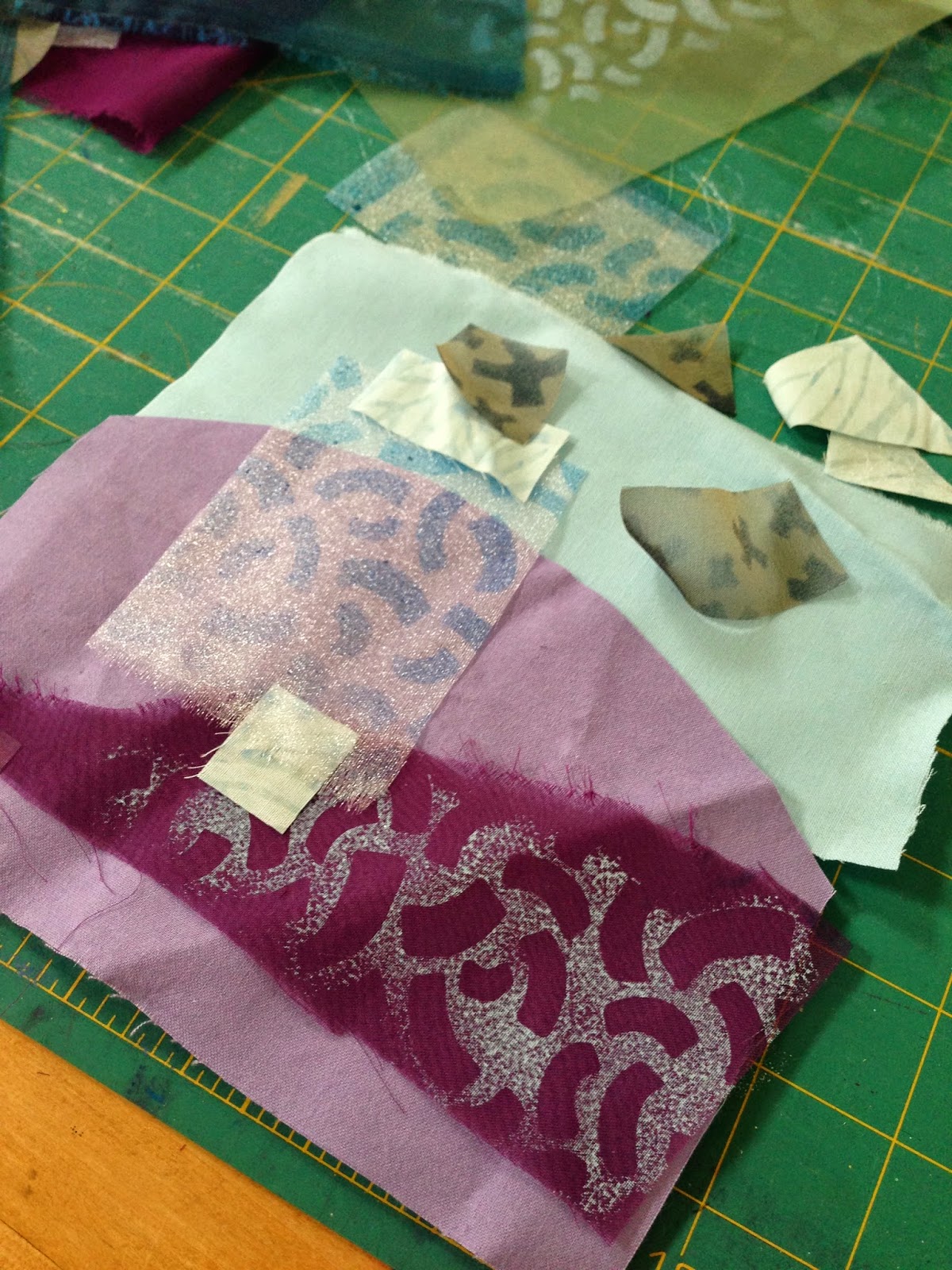 Deborah's Journal: Creating Fabric Collages with Lynn Krawczyk's Stencils