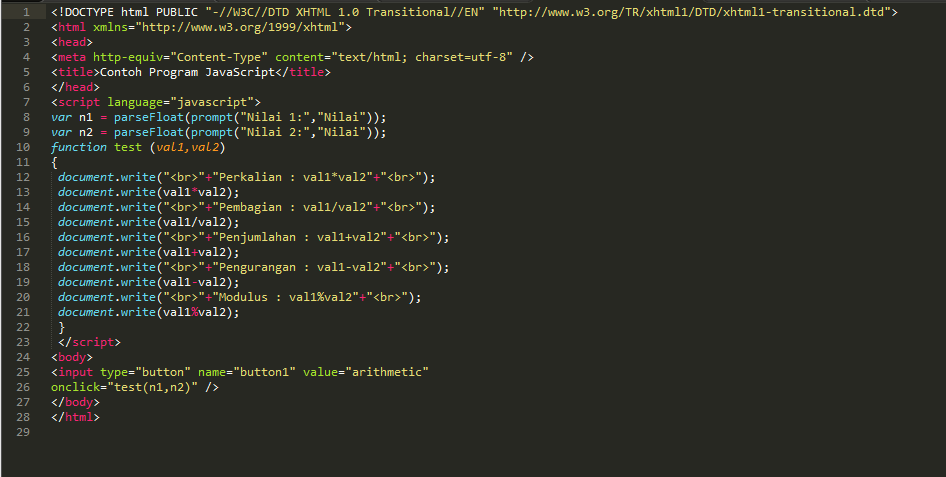 MOKLETERS: Membuat Operasi Dasar Aritmatika Dengan Javascript