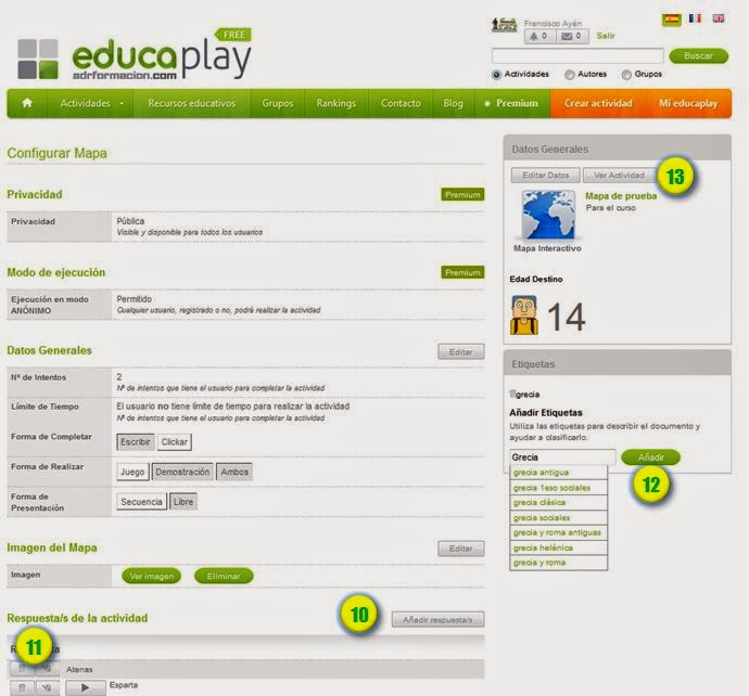Profesor de Historia, Geografía y Arte: Tutorial Educaplay (2) Actividad mapa interactivo