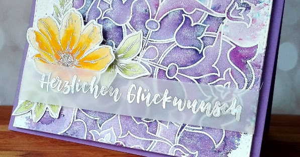 INKognito ~ Cards by Natalie: DT: violett-gelbe Schimmerkarte / purple ...